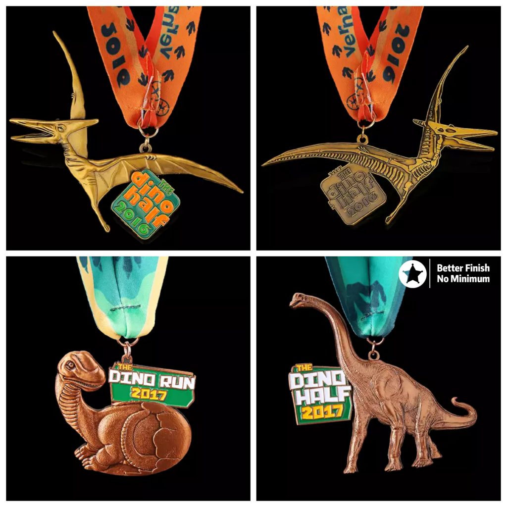 Customized dinosaur half marathon medal, good quality, low price ...